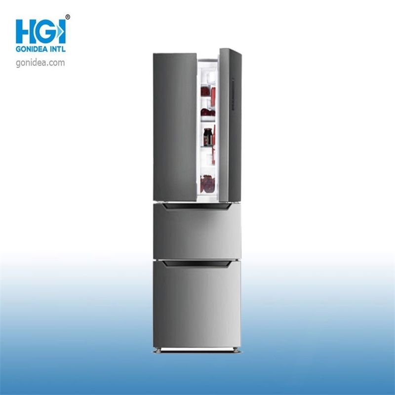 Frost Free French Style Four Door Bottom Mount Refrigerator Silver