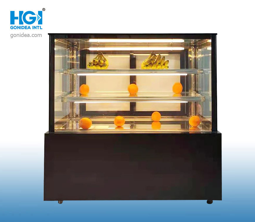 Danfoss Compressor Cake Pastry Refrigerator Showcase 1200mm With 3*18W LED